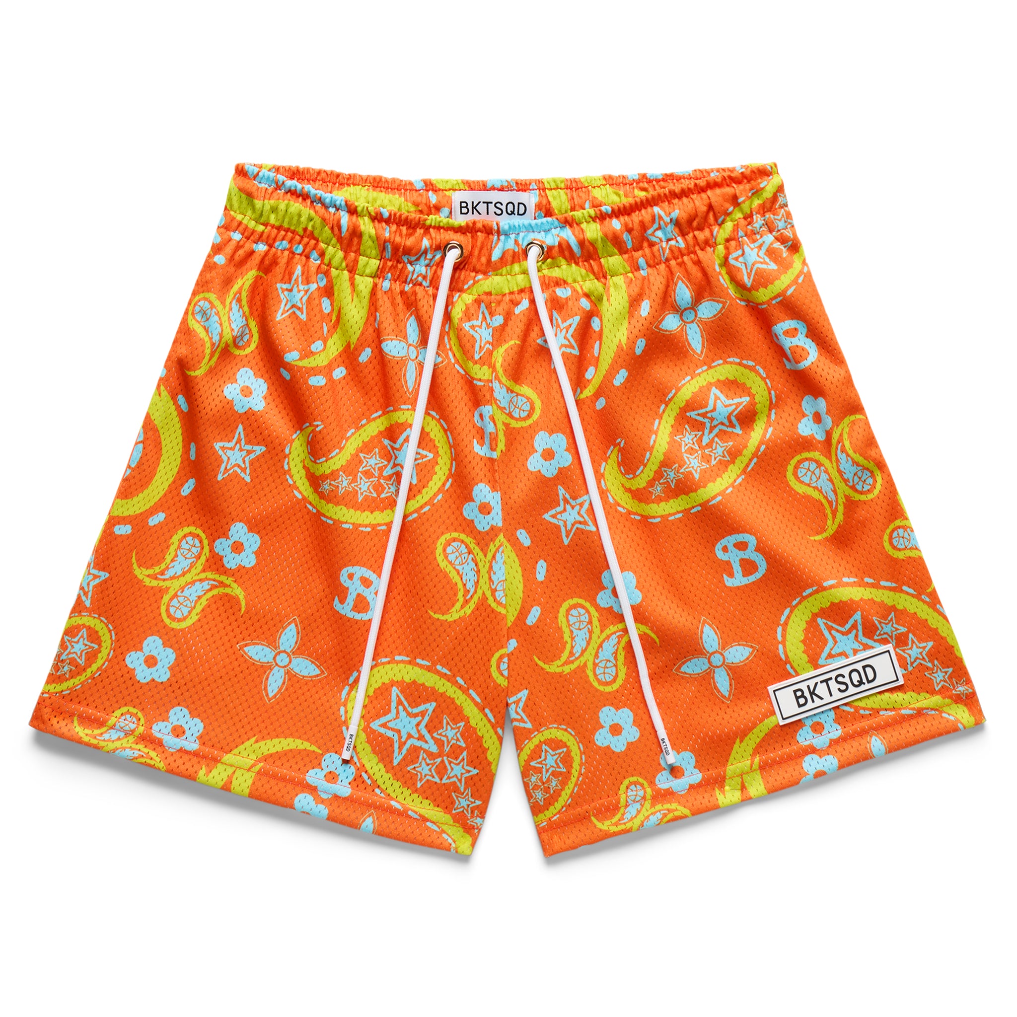 Bucketsquad Orange Paisley Shorts | Adult Basketball Shorts