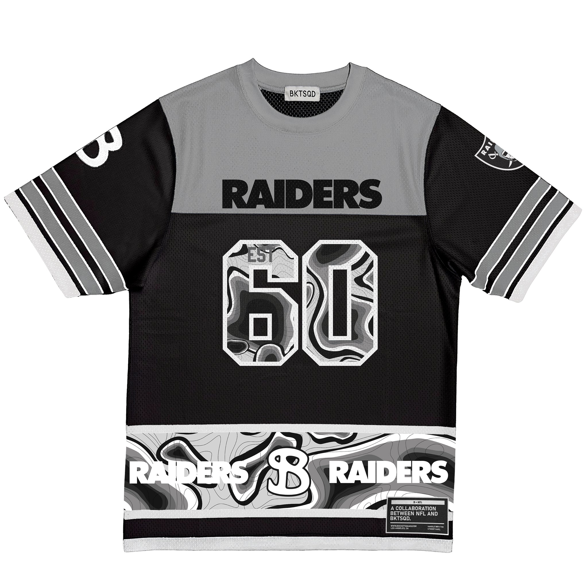Bucketsquad Las Vegas Raiders Nfl Mesh Tee | Premium Basketball T-S...