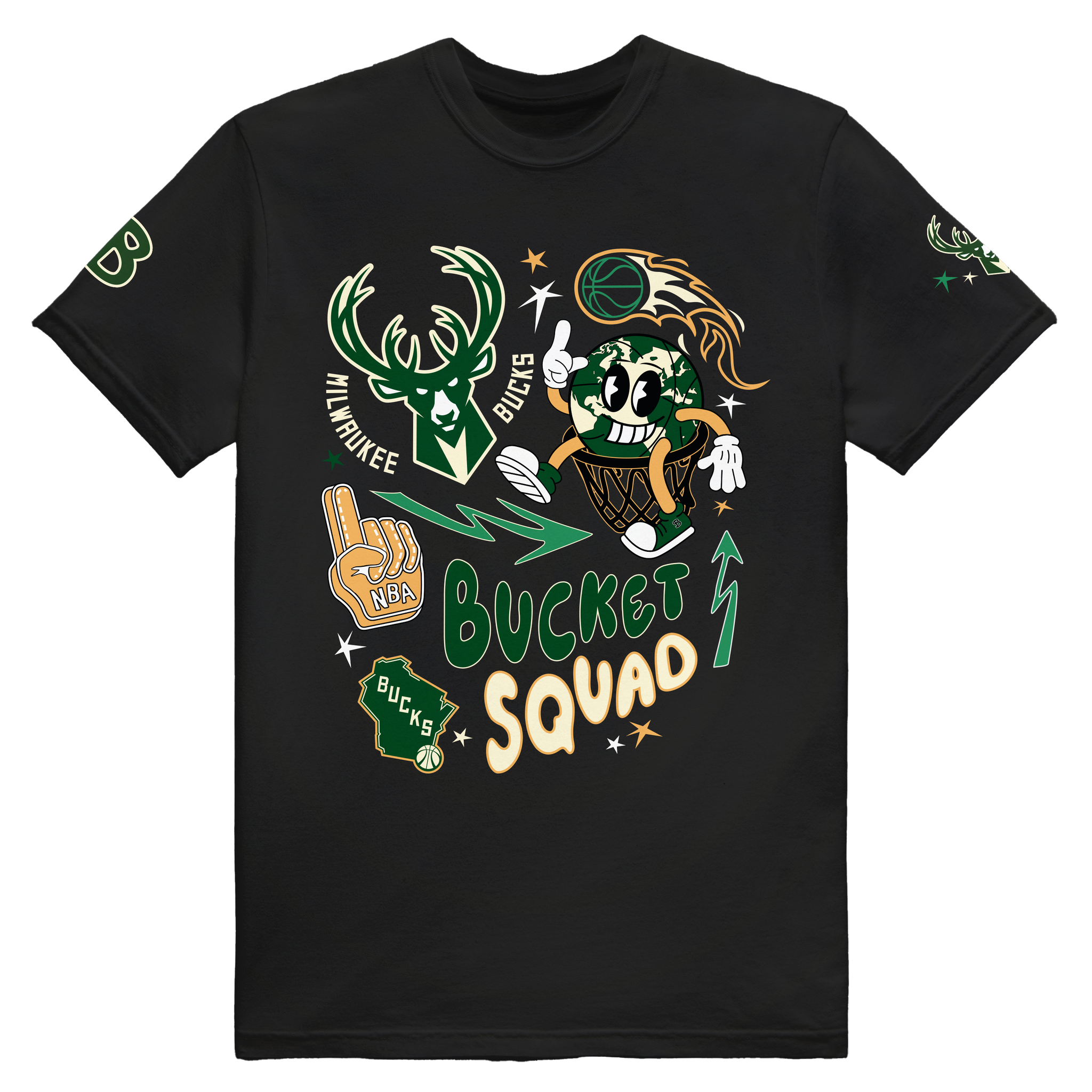 Bucketsquad Nba Milwaukee Bucks Rally Youth Tee | Kids Basketball T...