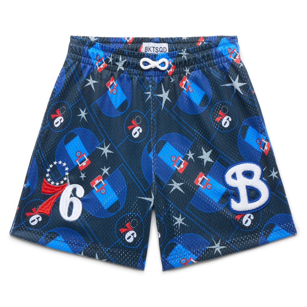 Bucketsquad Nba Philadelphia Sixers Court Youth Shorts | Kids Baske...